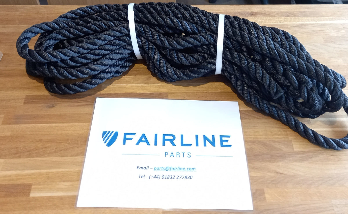 Mooring Rope 20mm x 15m 3 strand black – Fairline Parts